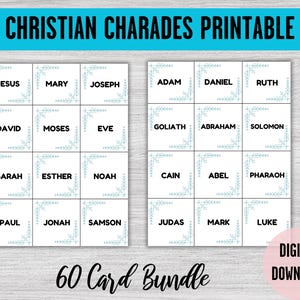 Christian Charades for Family, Printable Bible Games for Ministry ...