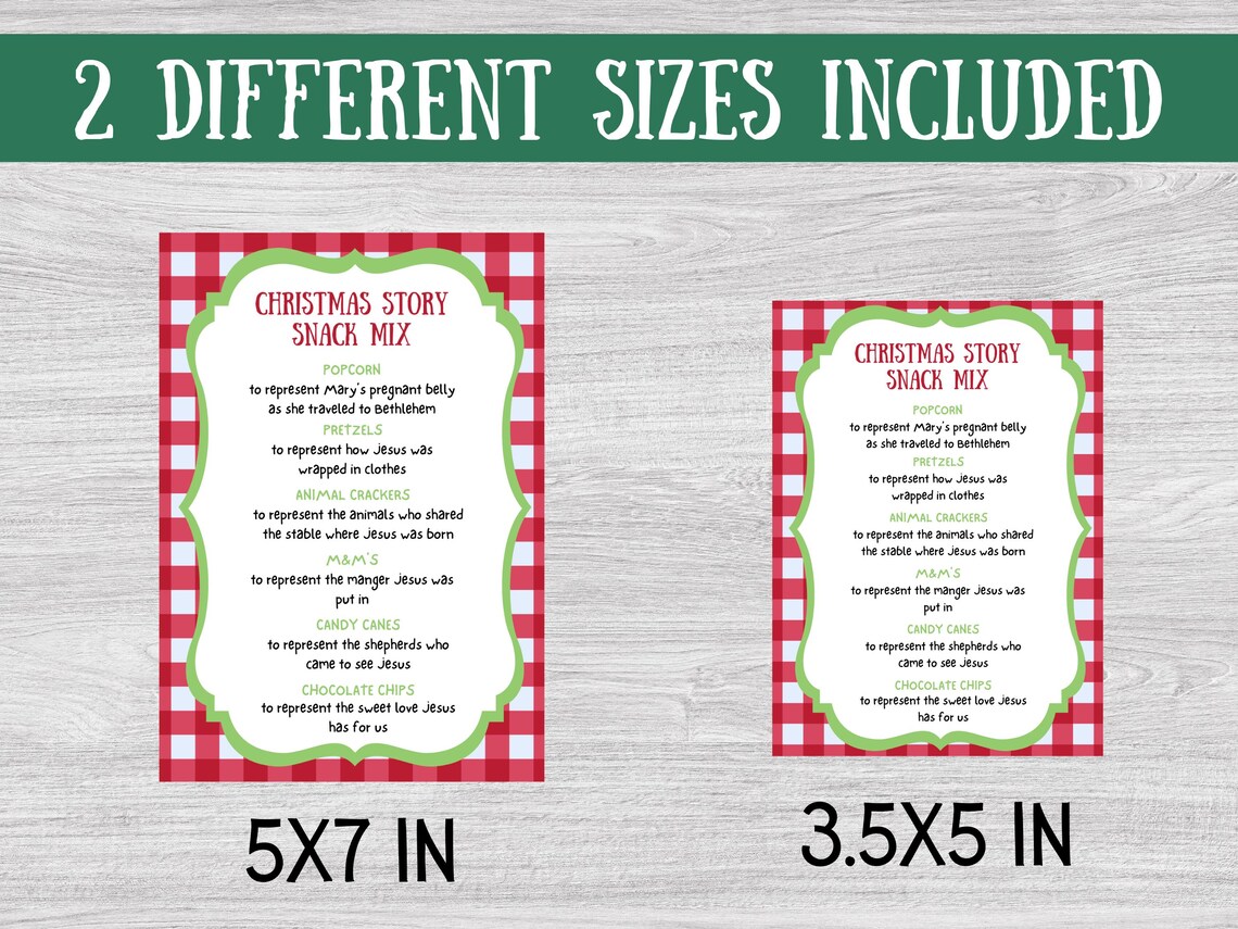 Christmas Story Snack Mix Tag, Fun Kids Ministry Printable, Nativity ...
