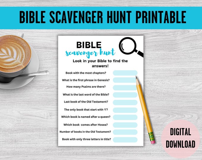 Books of the Bible Scavenger Hunt Game Printable Church Game Women's ...
