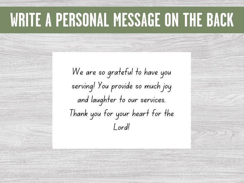 Thank You for Serving Cards, Church Volunteer Appreciation Printable ...