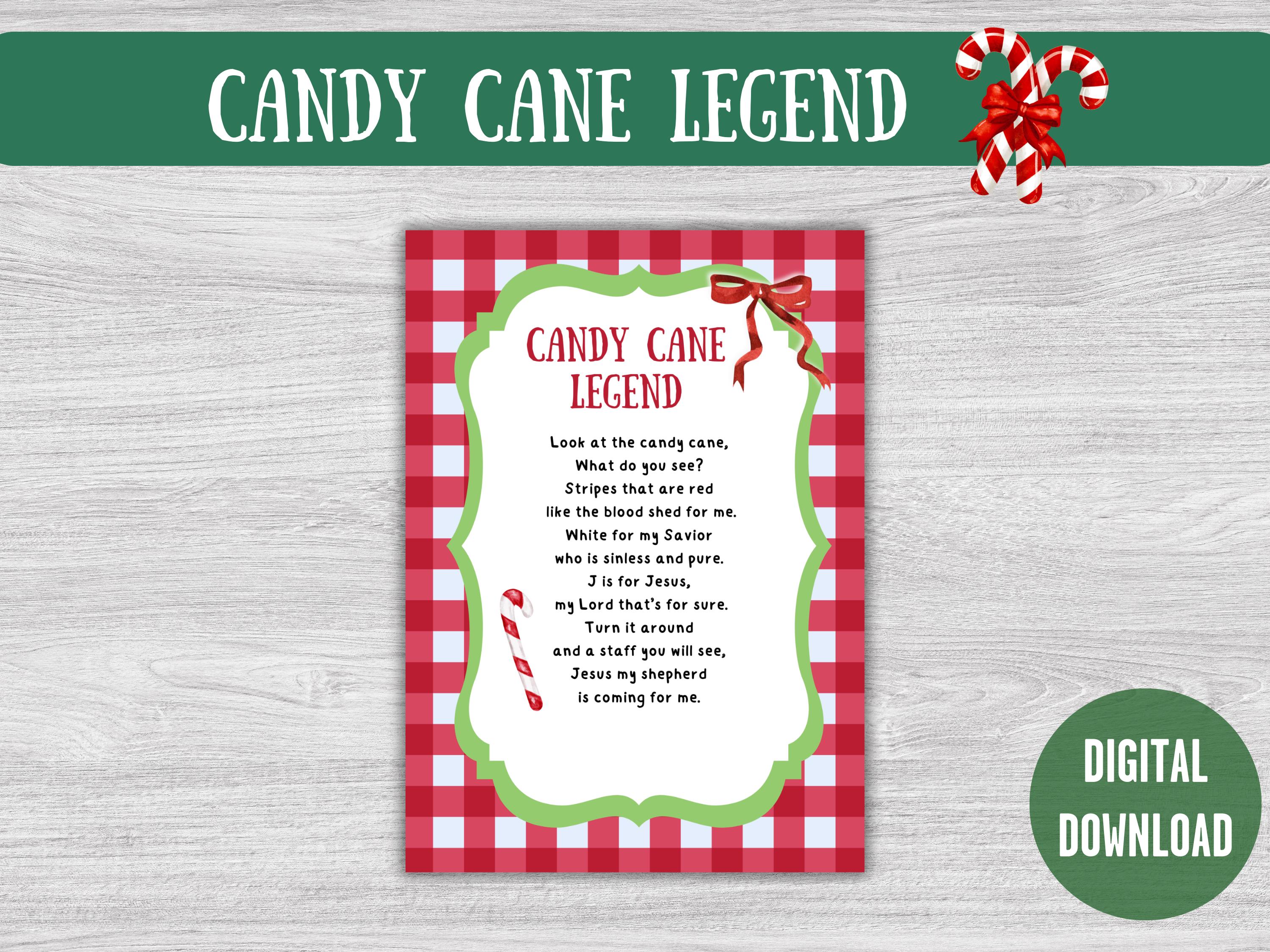 Legend of the Candy Cane, Christian Candy Cane Tag, Christmas Candy ...