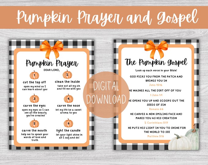 Pumpkin Prayer Printable & Pumpkin Gospel Plan of Salvation, Kids ...