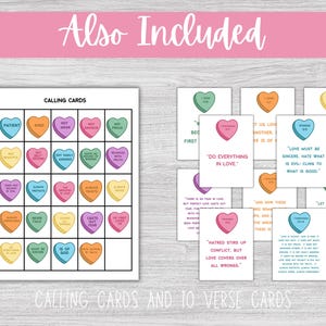 Christian Valentine's Bingo, Candy Hearts Bingo Game, Bible Verse ...