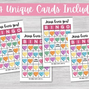 Christian Valentine's Bingo, Candy Hearts Bingo Game, Bible Verse ...