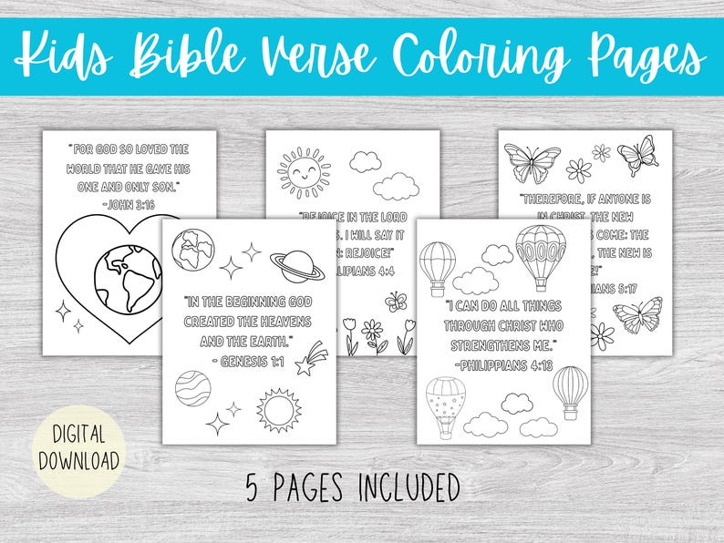 Kids Bible Verse Coloring Pages, Kids Ministry Coloring Page Activity ...