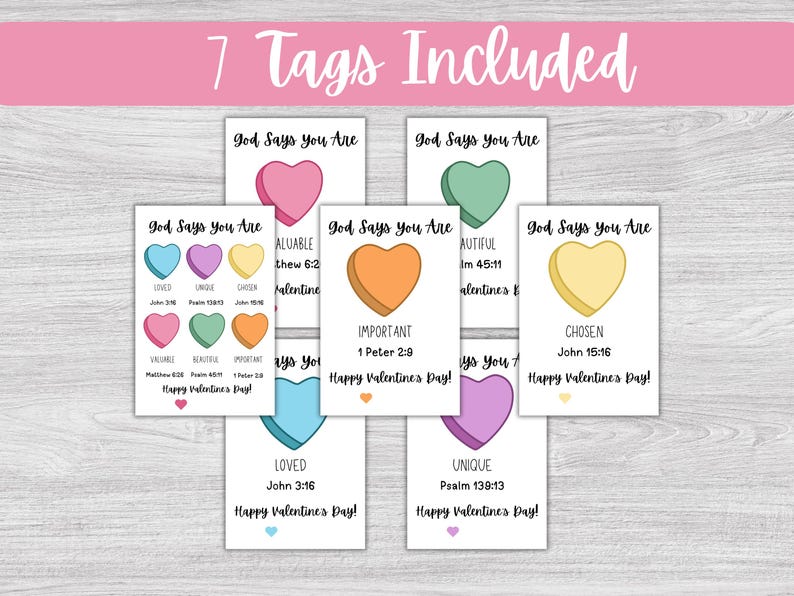 Christian Valentine's Day Conversation Hearts, God Says You Are ...