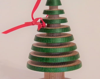 Turned Wood Christmas Tree Ornament Handmade Holiday Ornaments Holiday ...