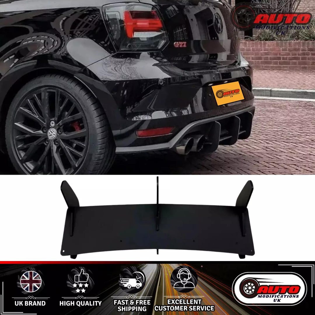 VW Volkswagen Polo MK5 6C GTI Facelift Rear Diffuser Spoiler Body Kit ...