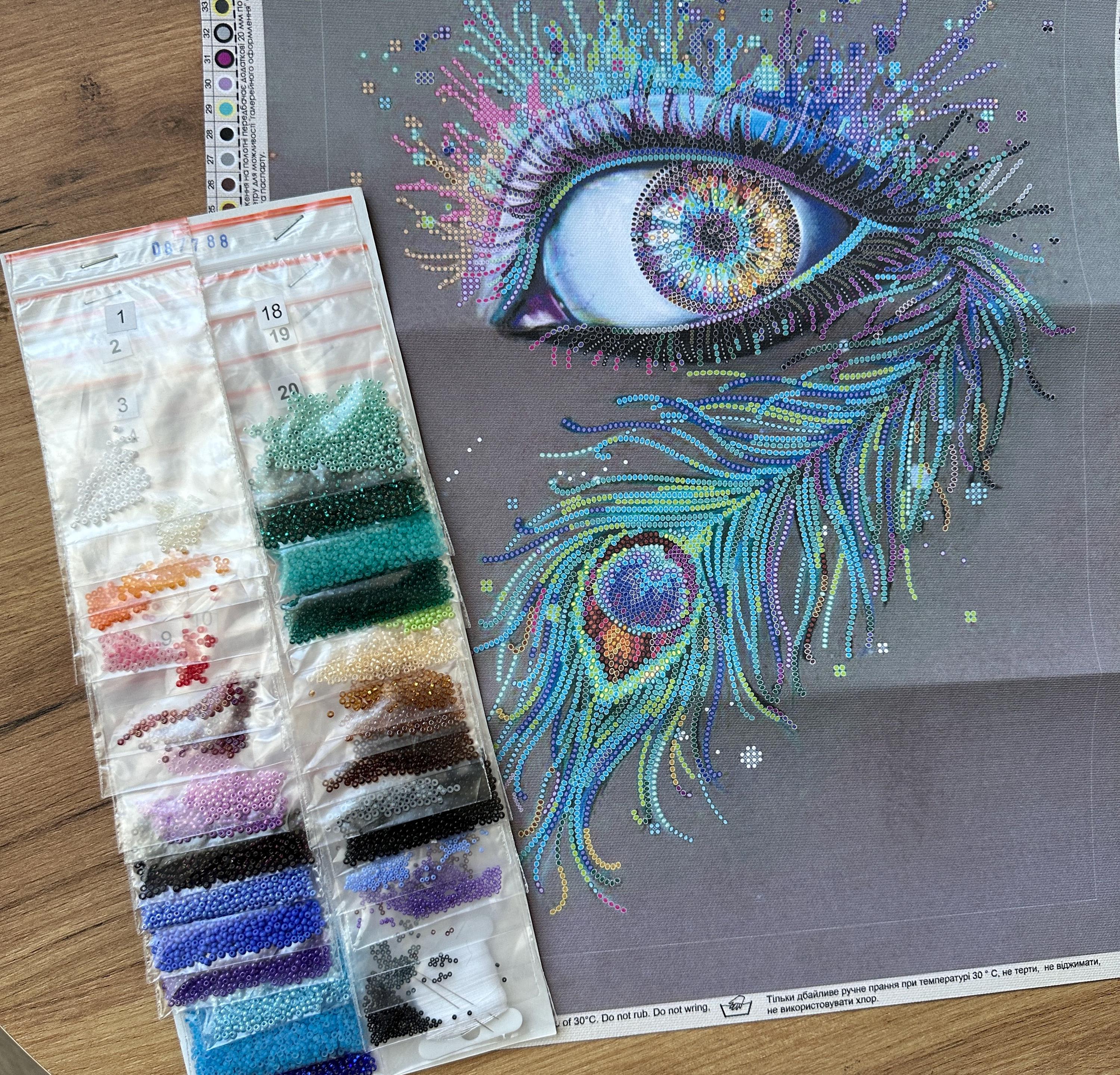 Bead Embroidery Kit Royal Gaze, Eye Embroidery, DIY Beaded Eye - Etsy