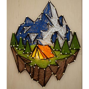 String Art Kit at the Foot of the Mountain, Mountain Landscape ...