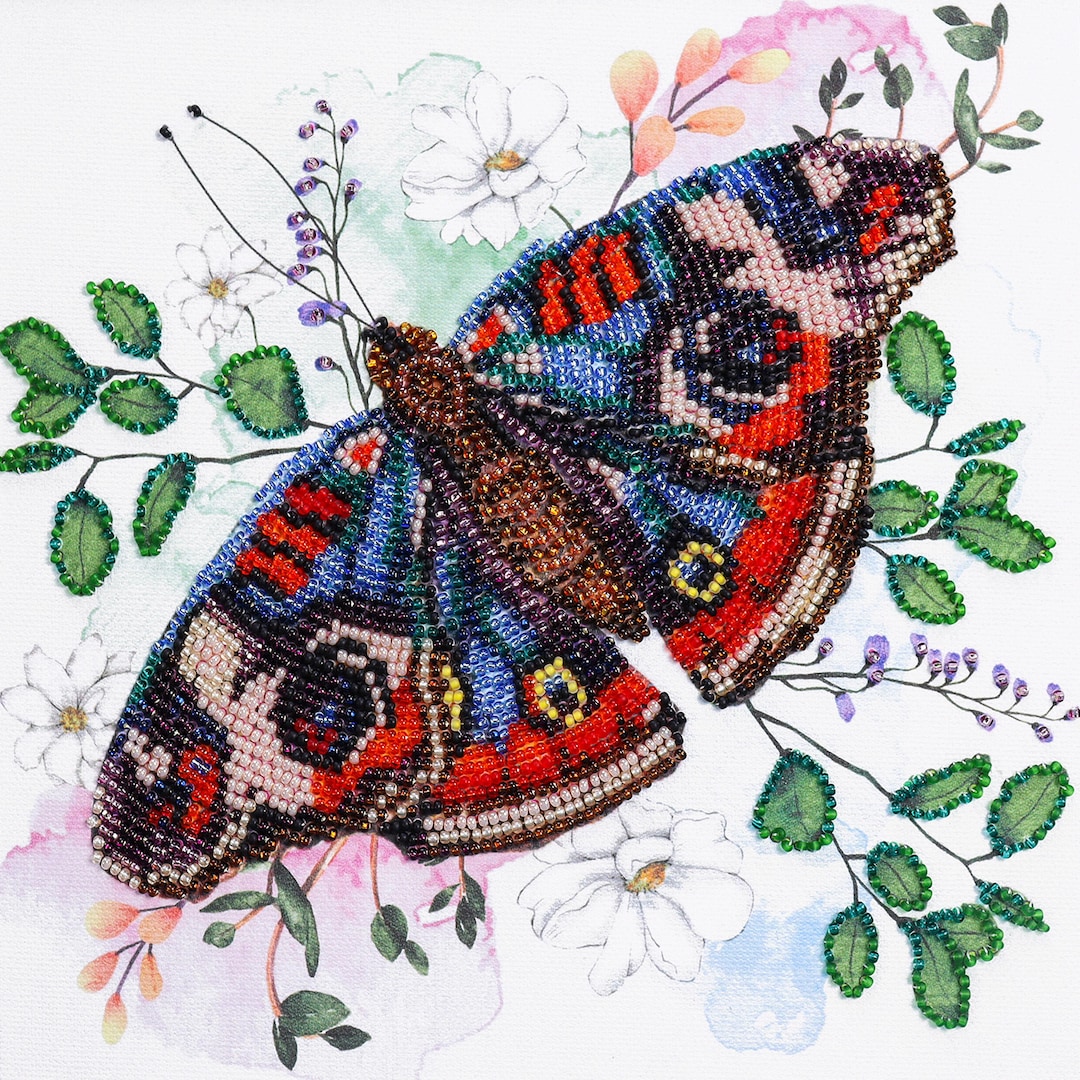 Bead Embroidery Kit Colorful Butterfly, Insect Embroidery, DIY Beaded ...