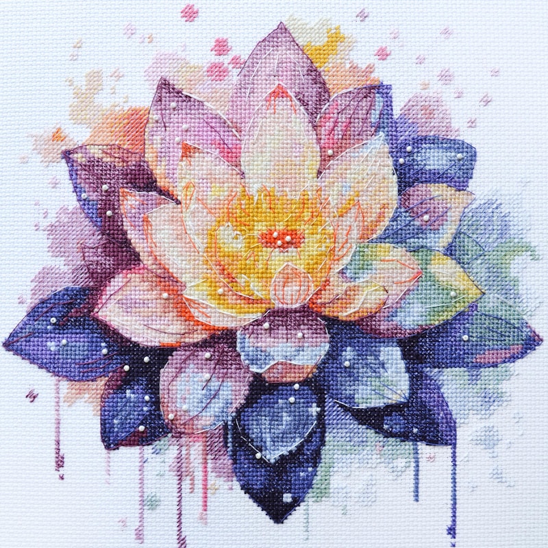 Lotus Flower Embroidery - Etsy