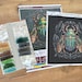 Bead Embroidery Kit Emerald Beetle, Insect Embroidery, DIY Beaded Bug ...