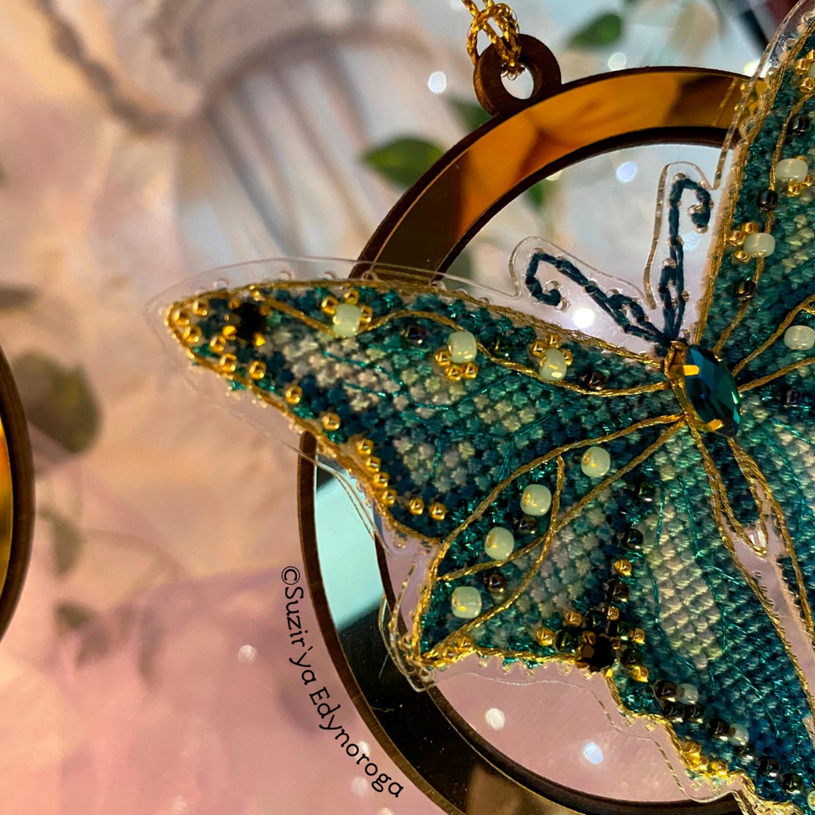 Cross Stitch Kit Butterfly Elegance, Insect Embroidery, DIY Blue ...