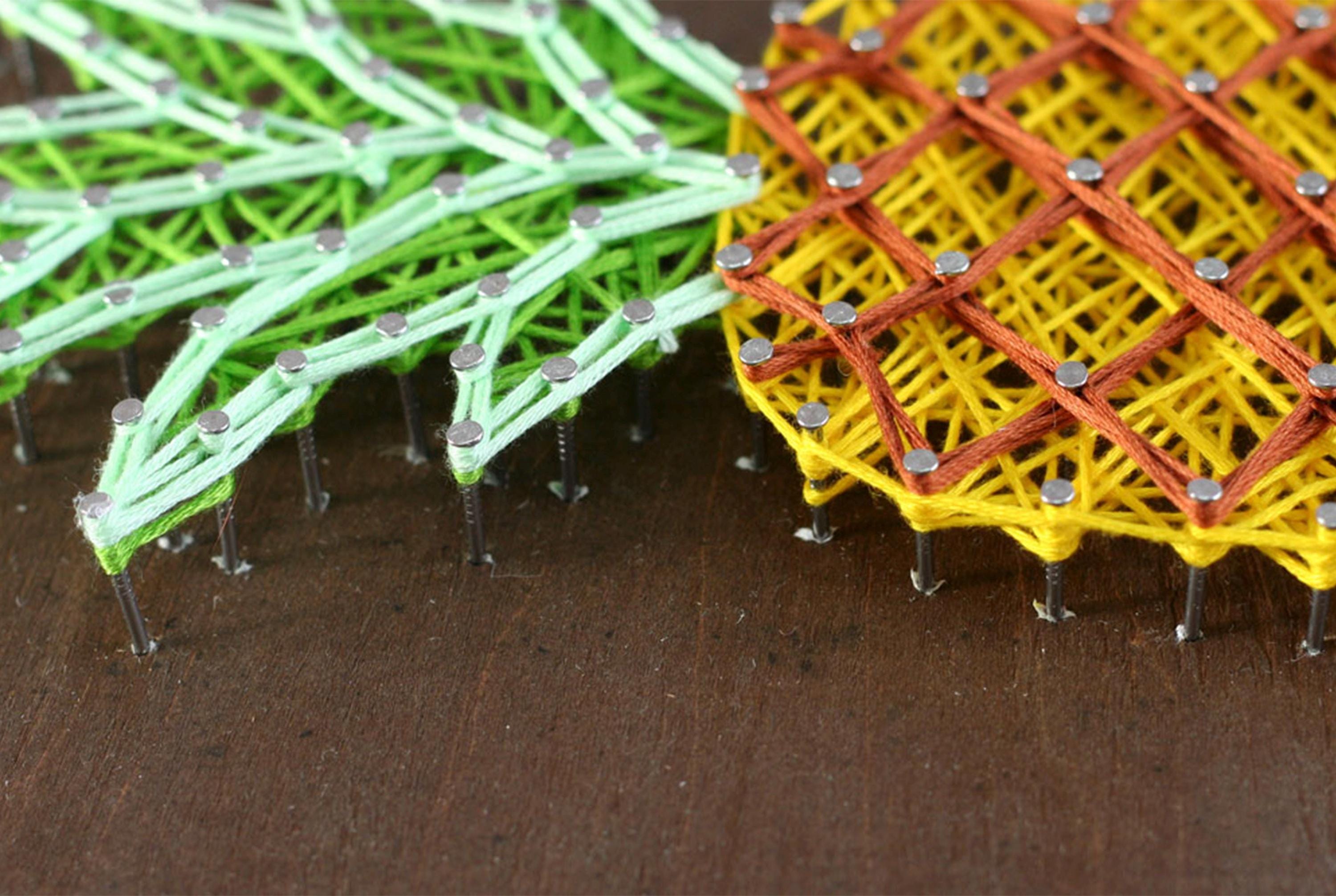 String Art Kit Pineapple, Fruit Wall Decor, Needlepoint Kit, Tropical ...