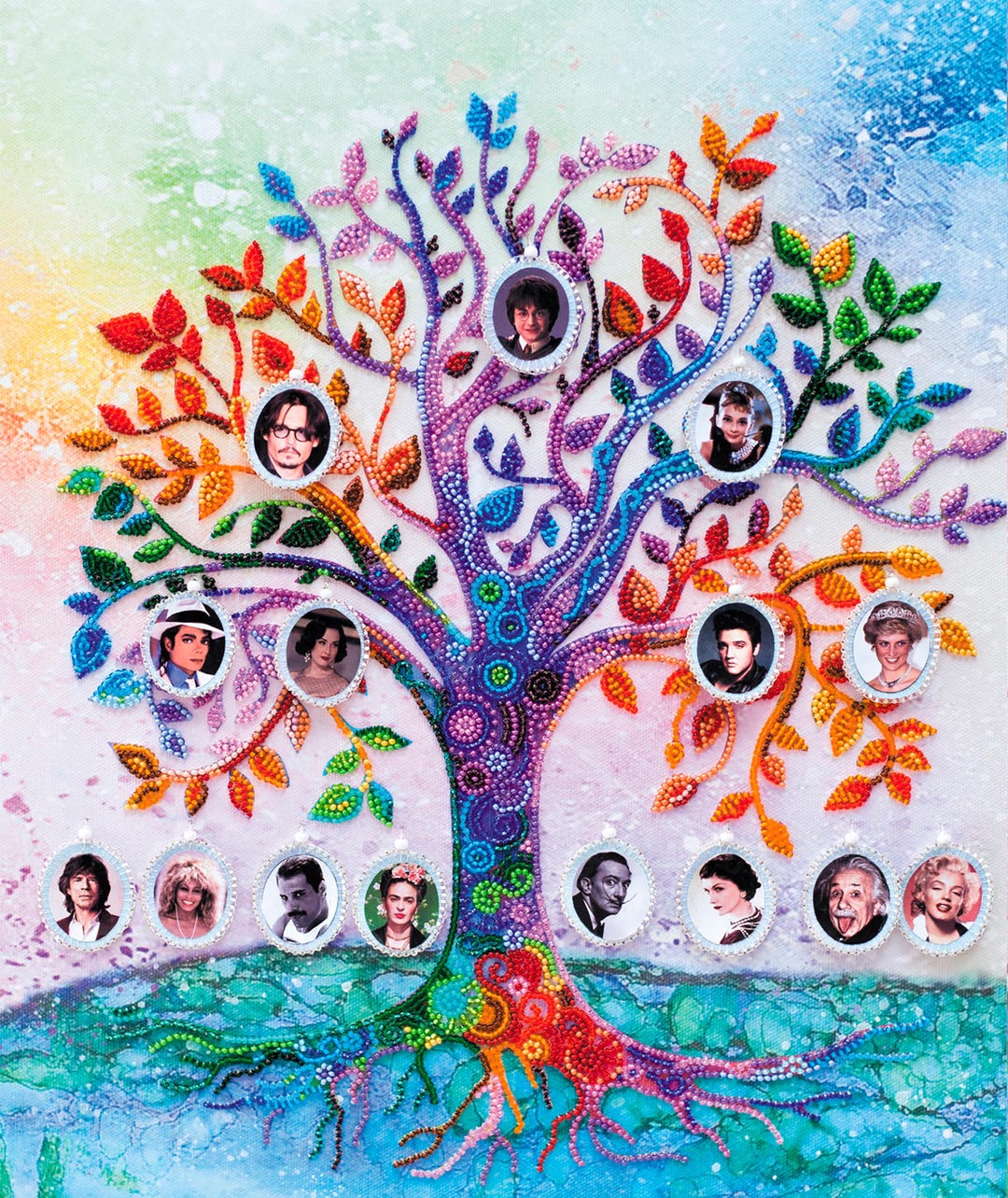 Bead Embroidery Kit Family Tree, Tree Embroidery, DIY Beaded Tree - Etsy