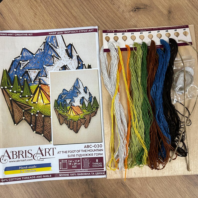 String Art Kit at the Foot of the Mountain, Mountain Landscape ...