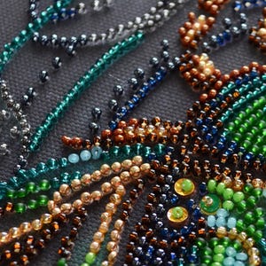 Bead Embroidery Kit Emerald Beetle, Insect Embroidery, DIY Beaded Bug ...