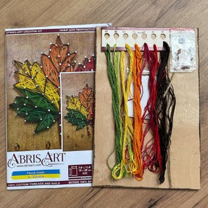 String Art Kit Maple Leaf, Autumn Wall Decor, Needlepoint Kit, Colorful ...