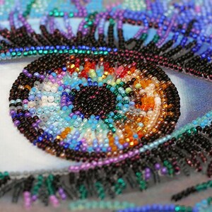 Bead Embroidery Kit Royal Gaze, Eye Embroidery, DIY Beaded Eye - Etsy