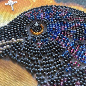 Bead Embroidery Kit Black Raven, Bird Embroidery, Needlepoint Kit - Etsy