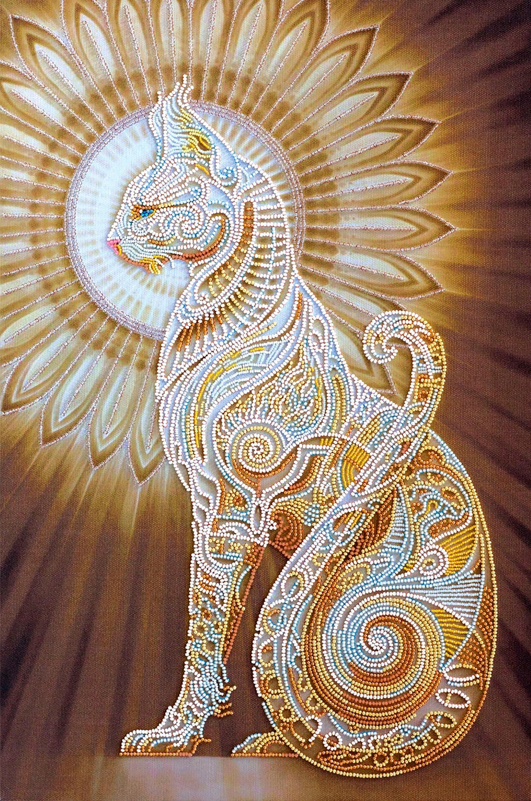 Bead Embroidery Kit White Bast, Cat Embroidery, DIY Beaded White Cat - Etsy