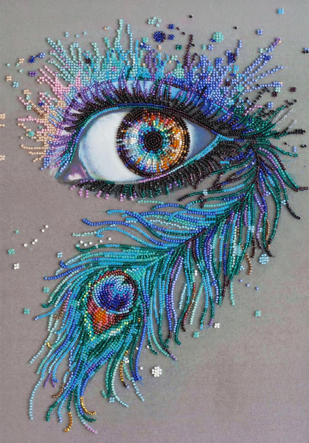 Bead Embroidery Kit Royal Gaze, Eye Embroidery, DIY Beaded Eye - Etsy