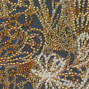Bead Embroidery Kit Moon Filigree, Moon Embroidery, DIY Beaded Golden ...