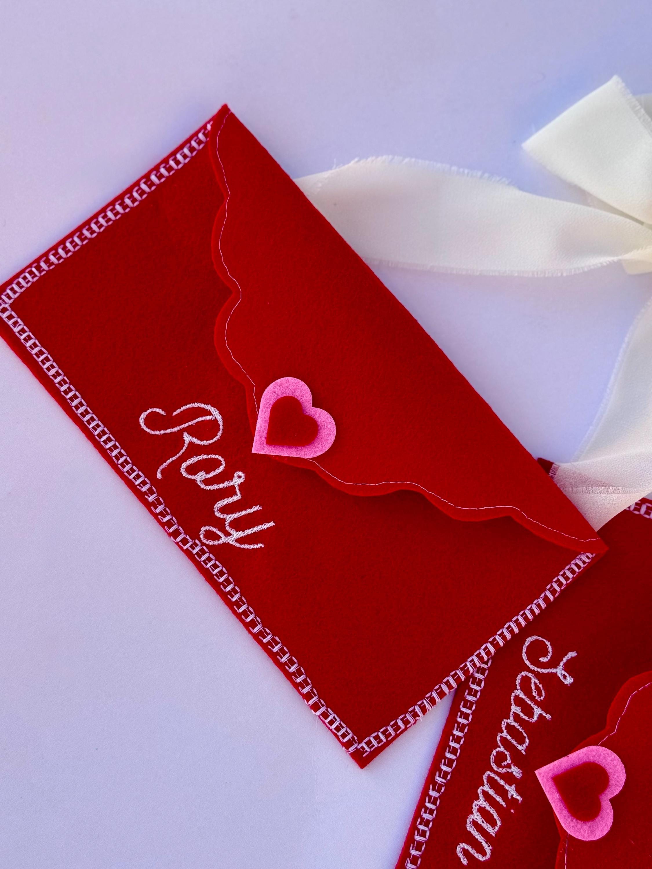 Custom Felt Valentine Envelope | Personalized Love Letter Holder | Kids ...