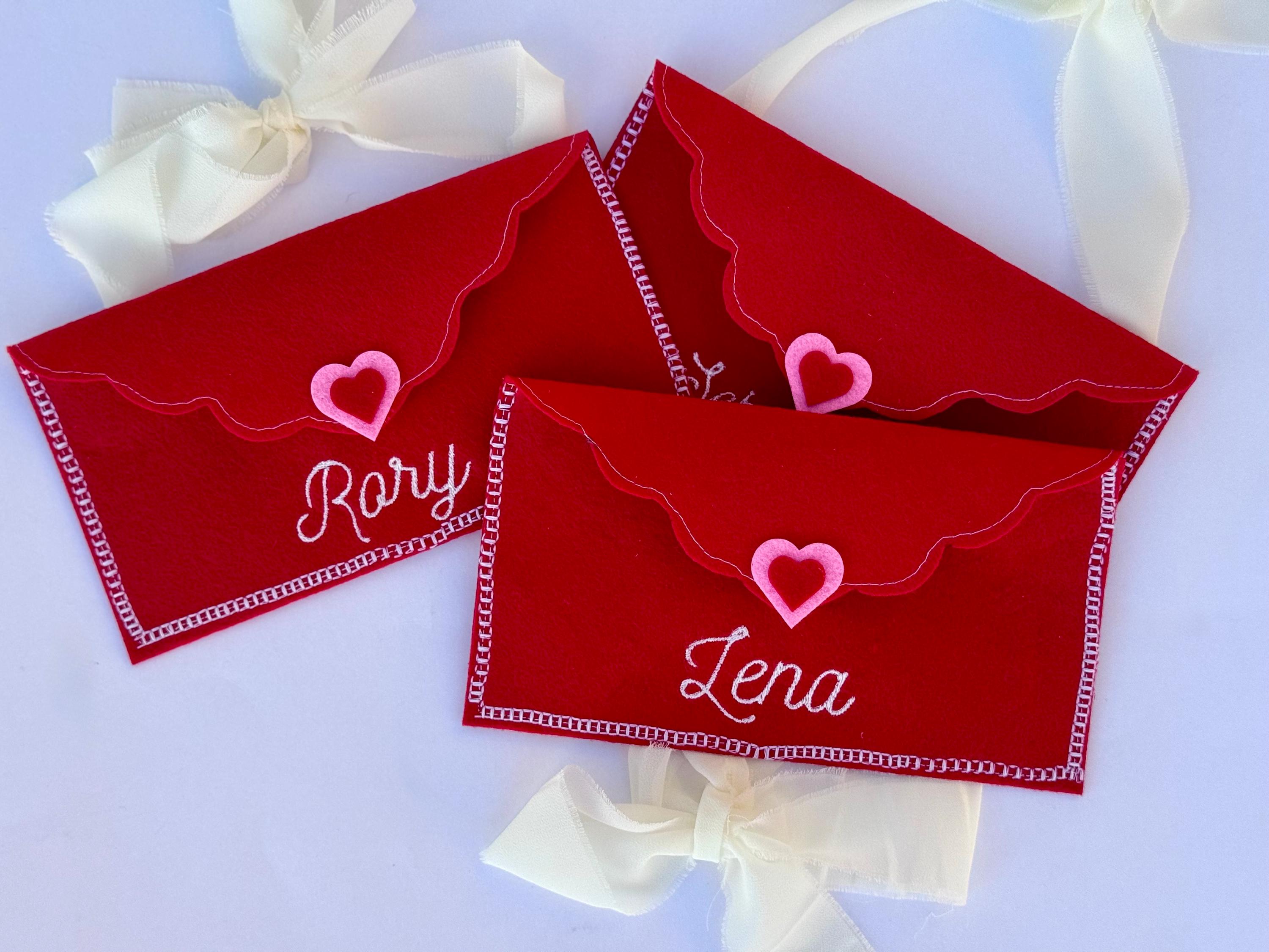 Custom Felt Valentine Envelope | Personalized Love Letter Holder | Kids ...