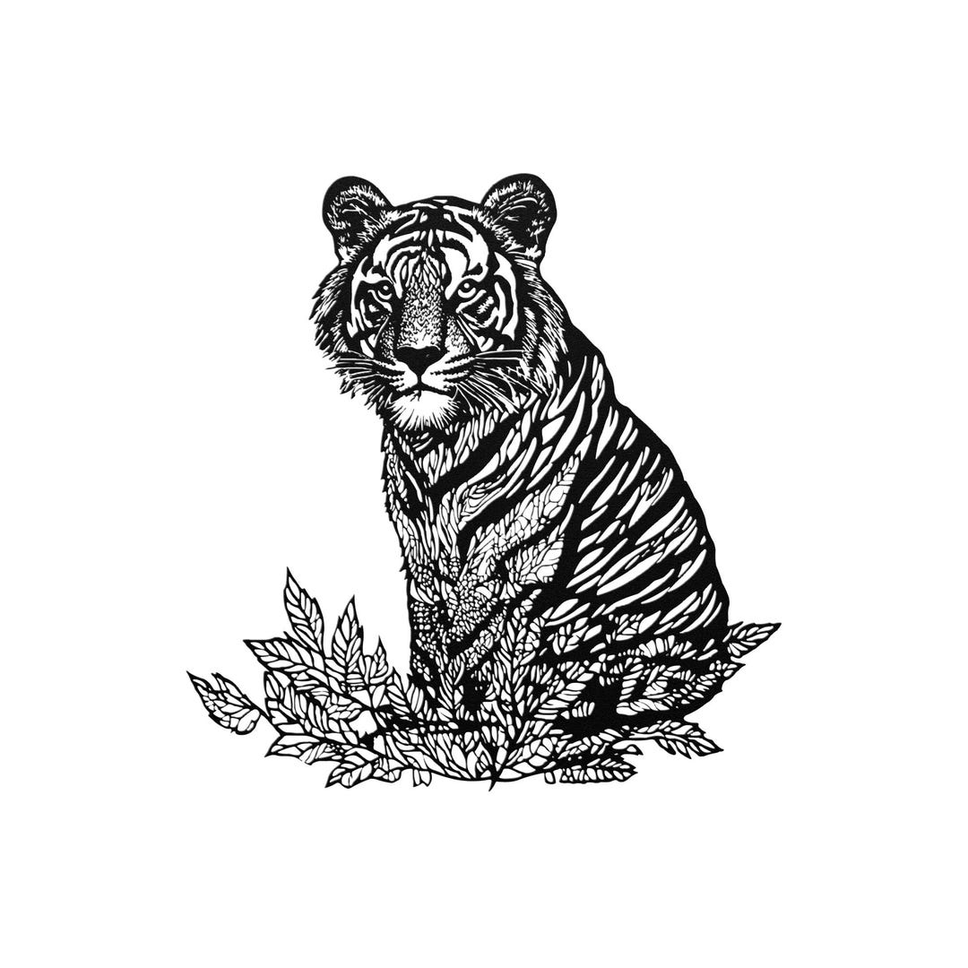 Tiger Die Cut Metal Wall Art - Unique Home Decor, Rustic Tiger Design ...