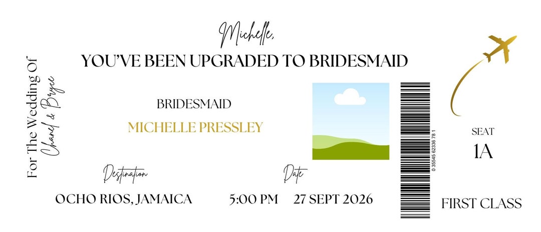 Bridesmaid/groomsmen Proposal Ticket - Etsy