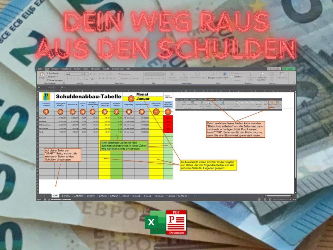 Debt Reduction Excel Template Including Explanation of the Snowball and ...