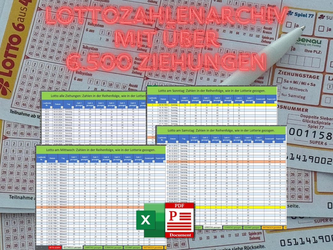 Lotto Numbers Chronicle 1955 - 2024: Excel Edition - Etsy