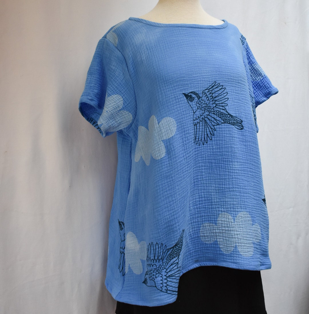 Cotton Gauze Bird Shirt - Etsy