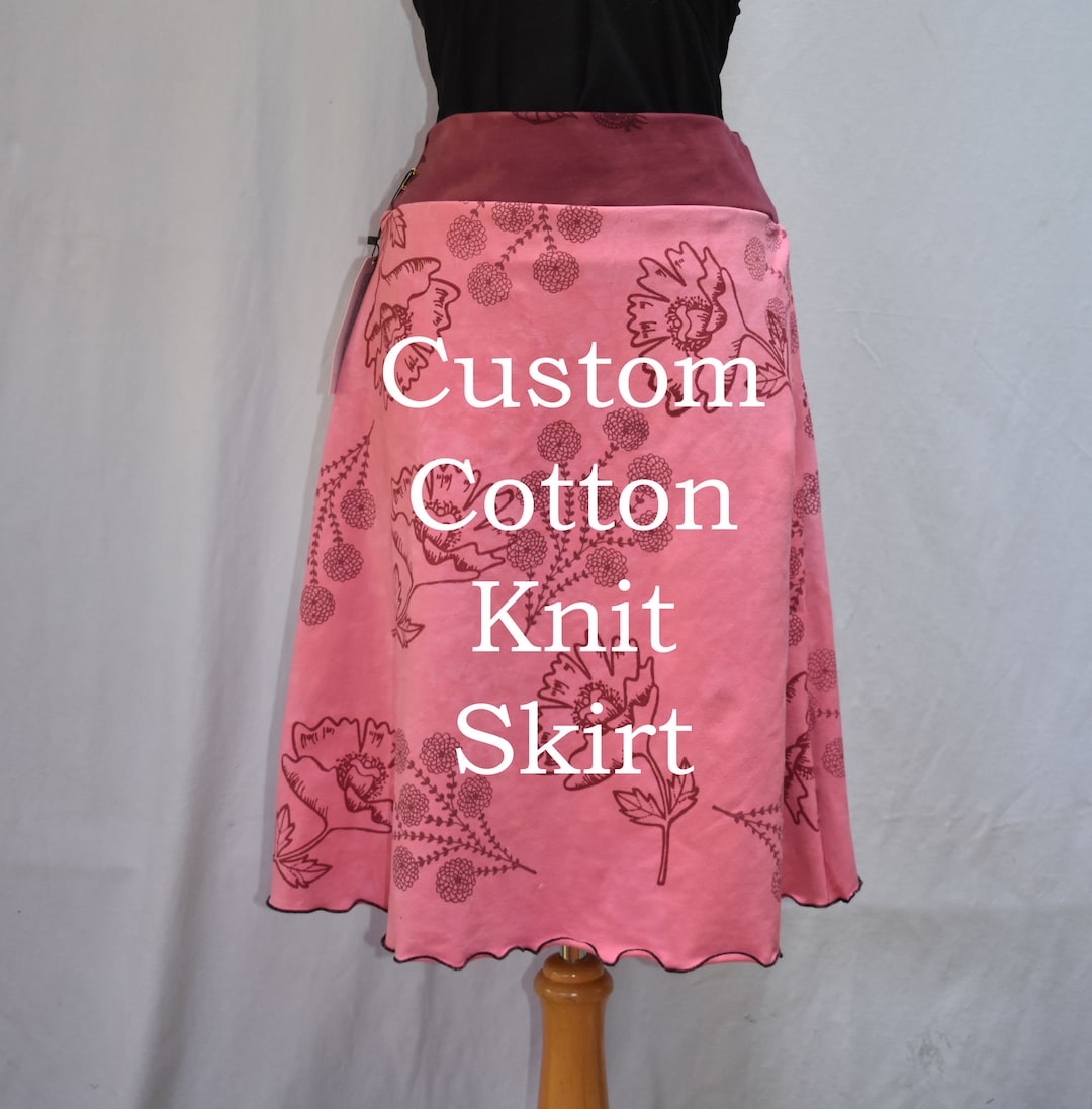 Custom Cotton Knit Skirt - Etsy