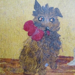 Antique Folk Art Dogs Painting Cigarette Tin Box 1930's-40's Terriers ...