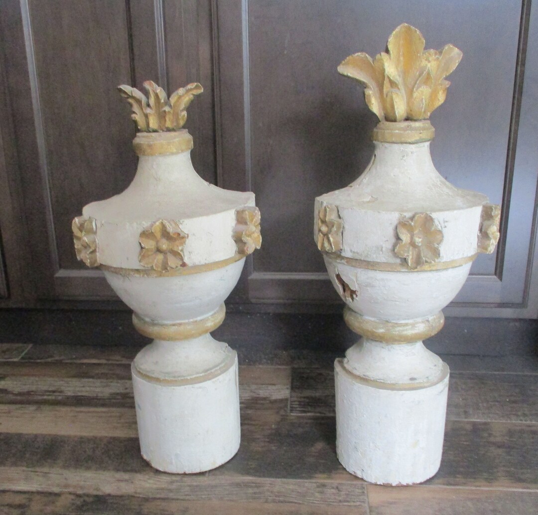 Antique Finials French Wood PAIR Architectural Salvage Early-mid 1800’s ...