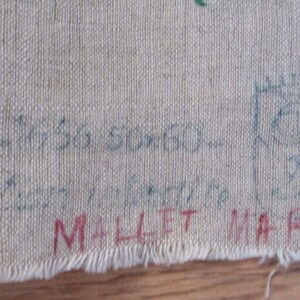 Antique French Embroidery Linen Panel Bluebirds 1930's Farmhouse SWEET ...