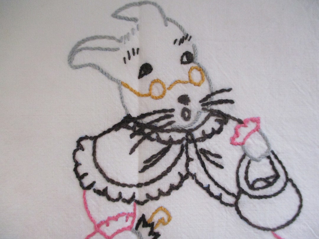 Vintage Bunny Applique Quilt Fragment American Darling - Etsy