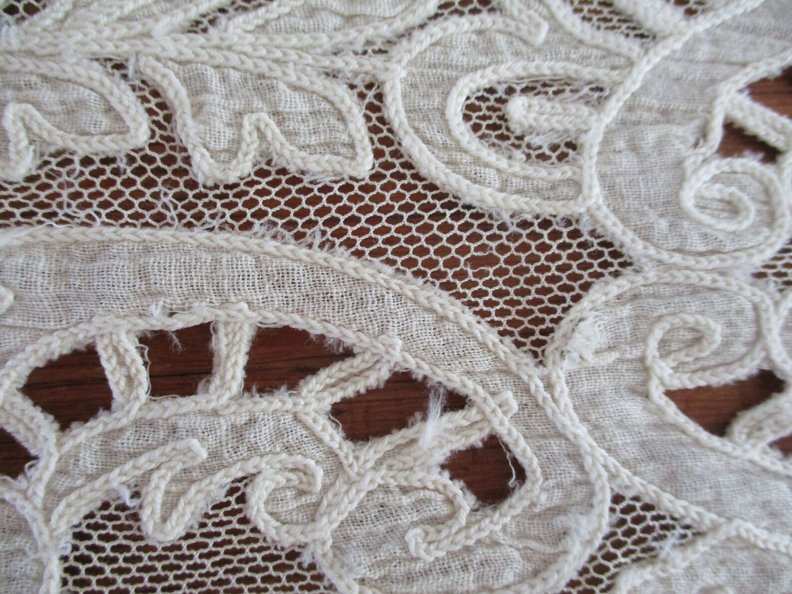 Antique Net Lace Trim Embroidered Cotton Edwardian Applied - Etsy