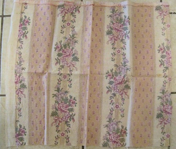 Antique Linen Fabric French Roses Shabby Darling - Etsy