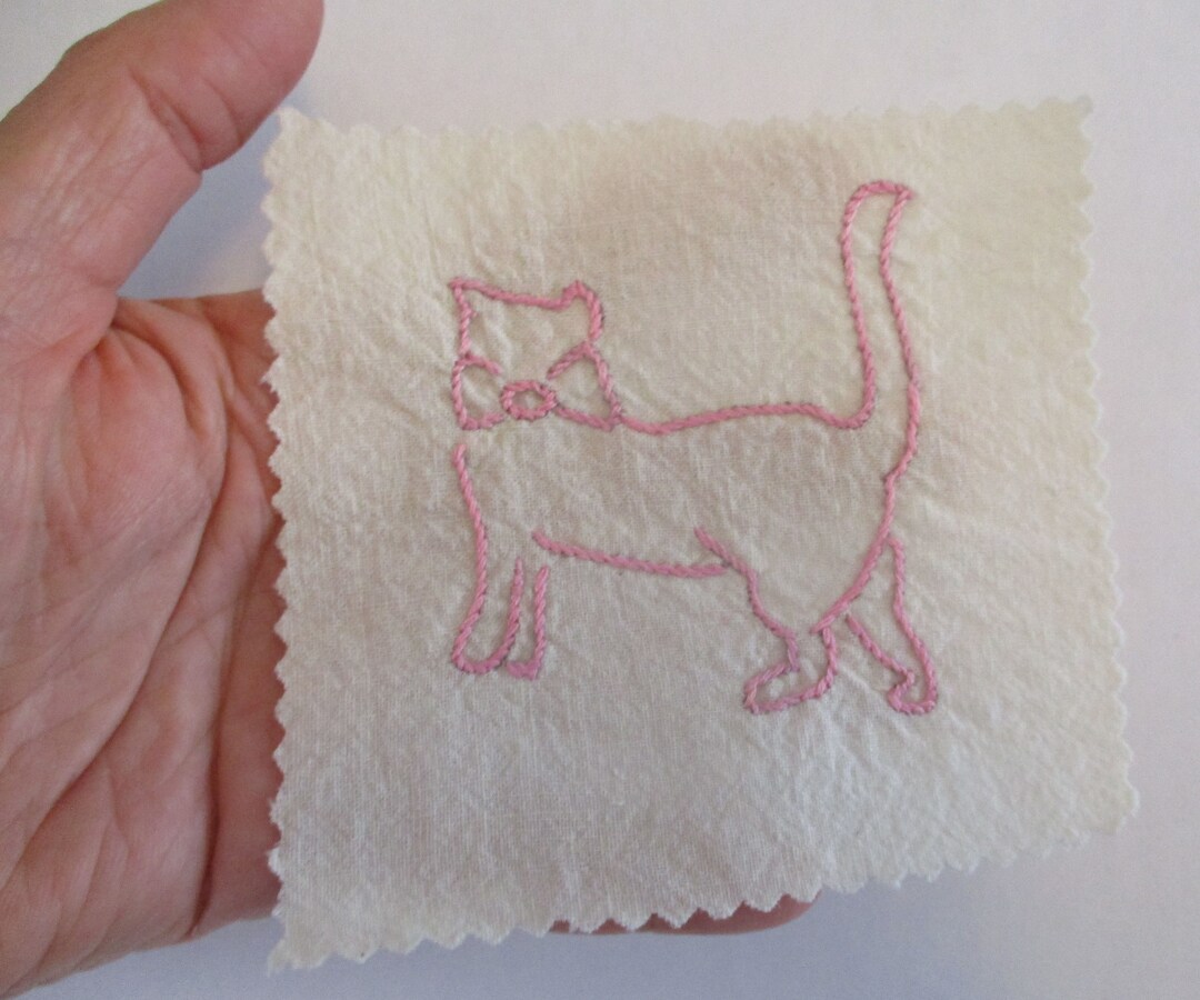 Vintage Cat Embroidery Applique Sweet 1940s-60's - Etsy