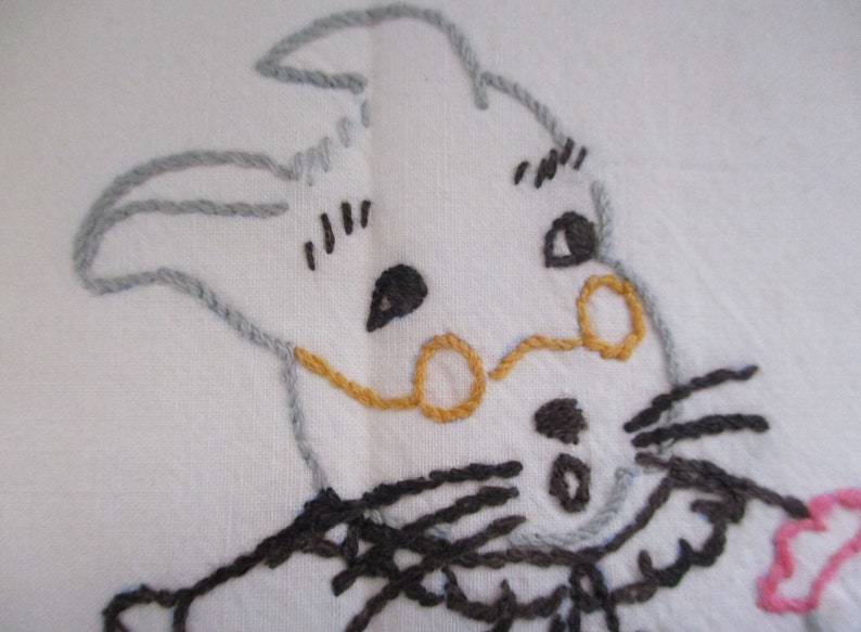 Vintage Bunny Applique Quilt Fragment American Darling - Etsy