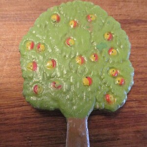 Antique Folk Art Apple Trees Pair Erzegebirge Germany Wood 1930's ...