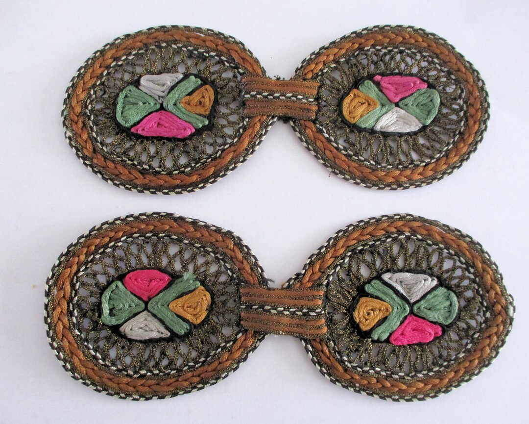 Antique Silk Applique Metallic Rayon Art Deco Silk LARGE 1920's-30's ...