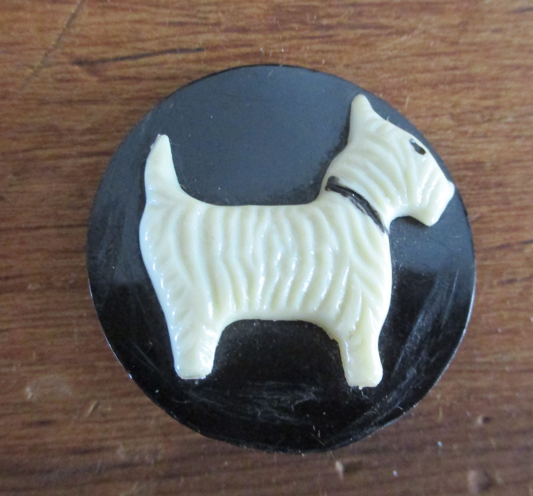 Antique Dog Button Celluloid Novelty Kiddie 1930's Terrier RARE - Etsy