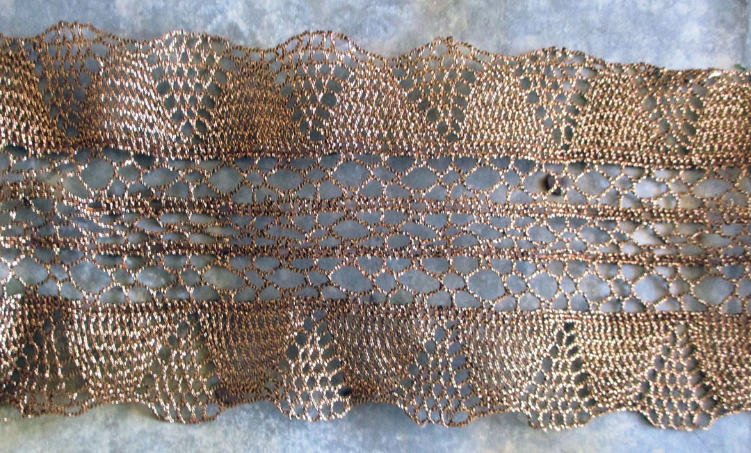 Vintage Metallic Trim Torchon Lace Copper Net Wide FABULOUS - Etsy