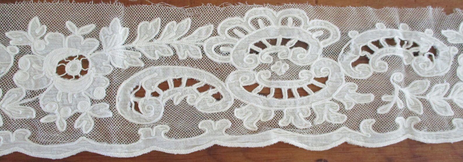 Antique Net Lace Trim Embroidered Cotton Edwardian Applied - Etsy