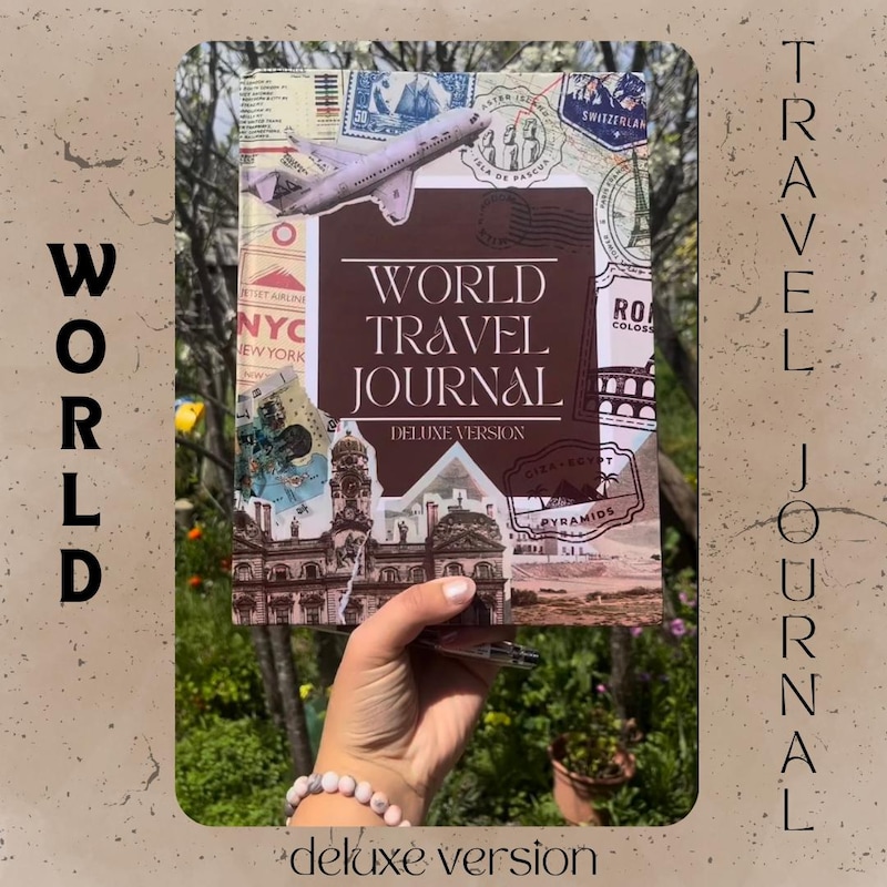 World Map Journal - Etsy